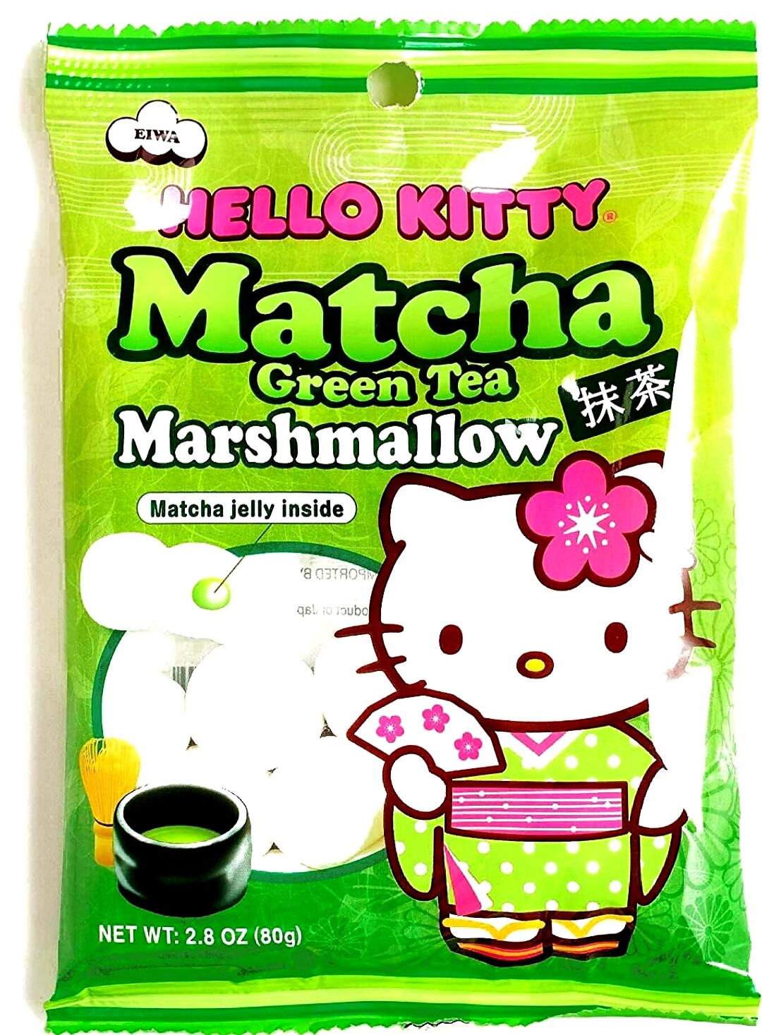Hello Kitty Matcha Green Tea Marshmallow Matcha Jelly inside 2.8oz x 3 ...