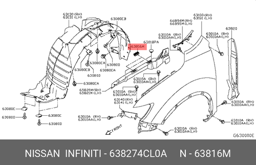 Genuine OE Spacer Front Fender Lleft 638274CL0A , 63827-4CL0A | eBay.de