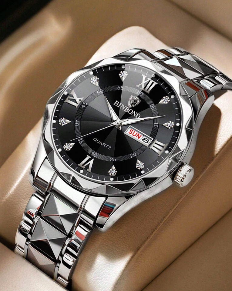 Men's Watch Luxury Brand Waterproof Analog Quartz Calender Stainless ...