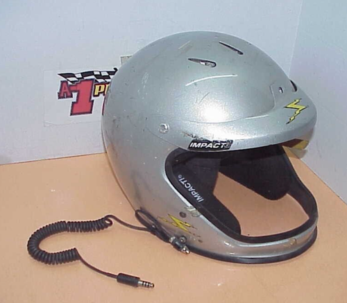 Impact Gray Pit Crew Helmet Racing with Radio Communication Wiring | eBay
