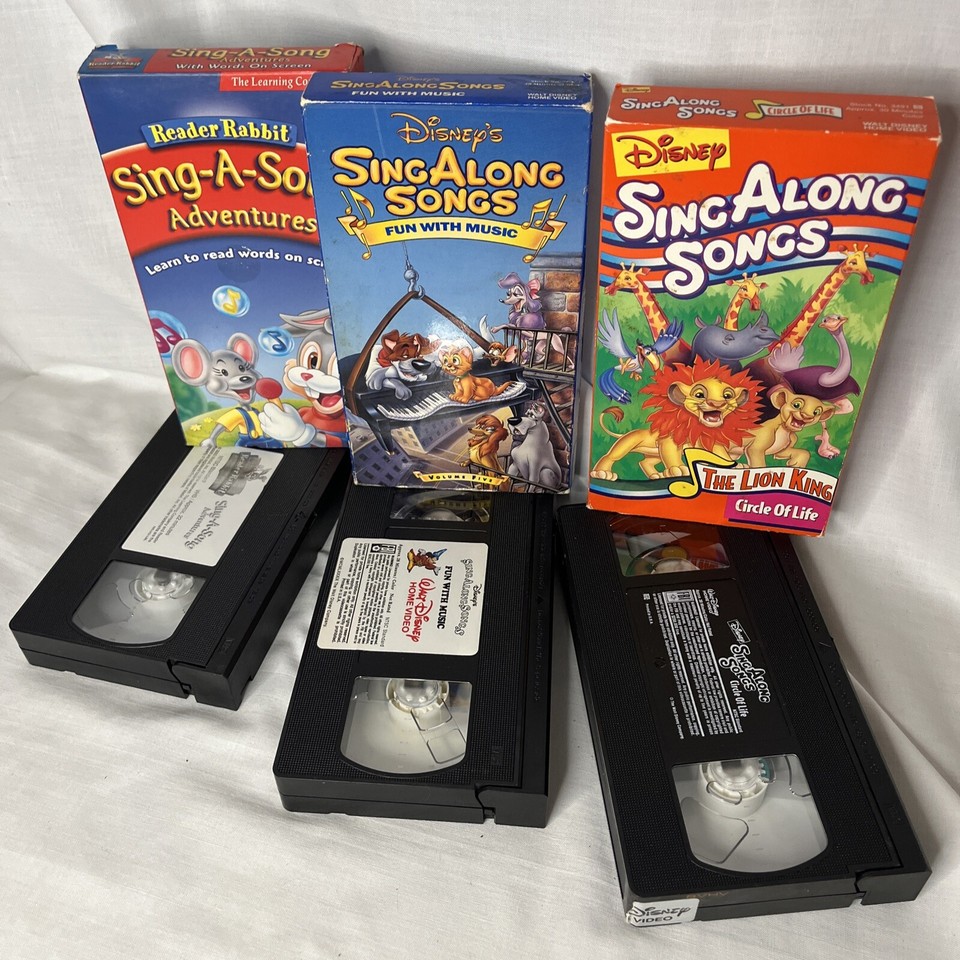 Walt Disney & Reader Rabbit Sing Along Songs Lot of 3 VHS tapes ...