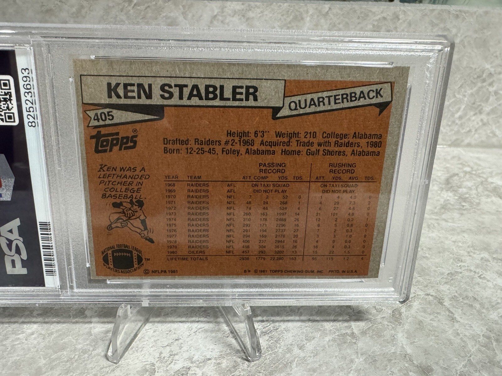 1981 Topps - #405 Ken Stabler for sale online | eBay