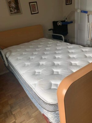 Bariatric Halsa Medical Bed Full Electric Bed with Half Rails 48 in ...