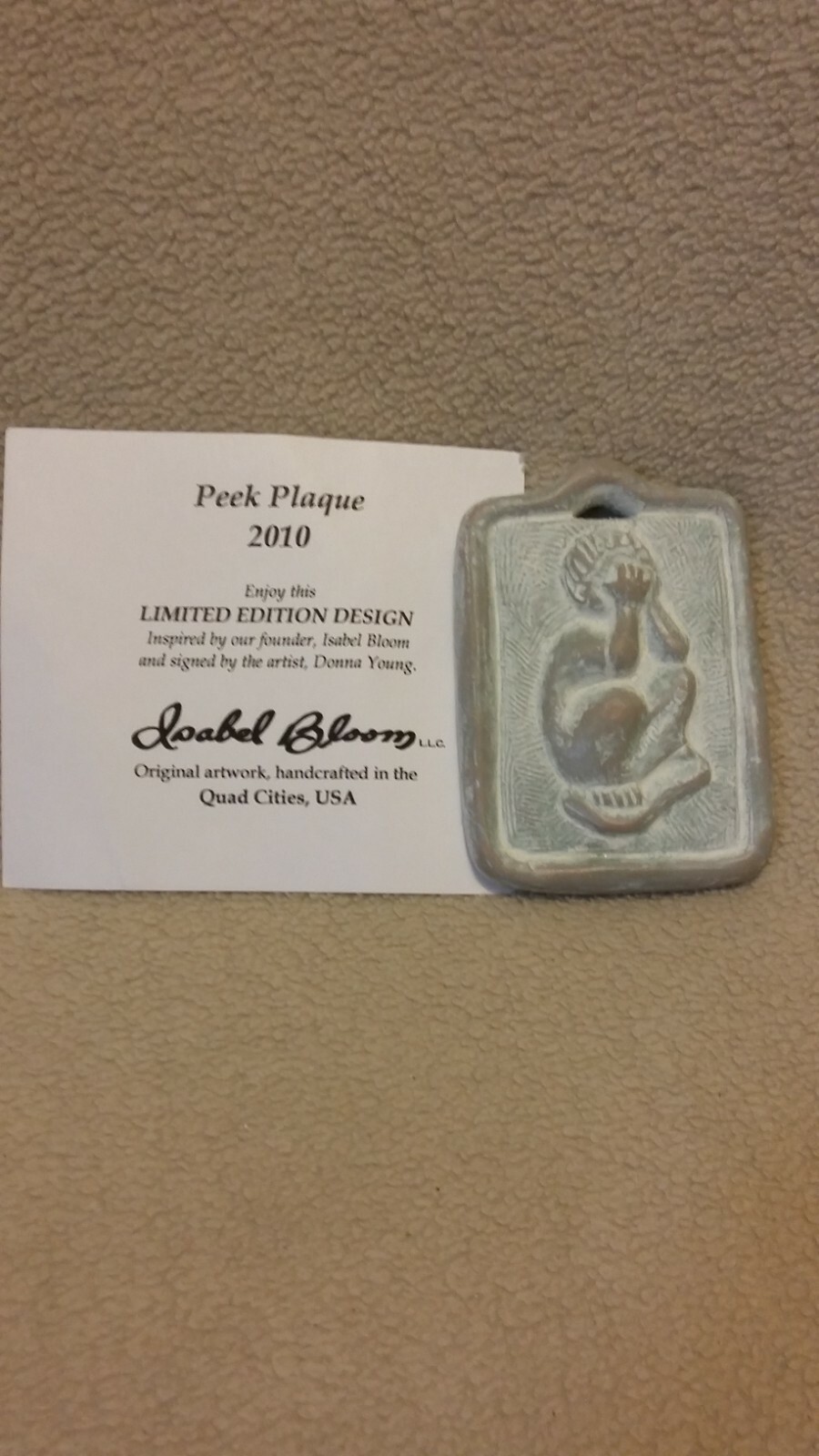 2010 Isabel Bloom, Peek Plaque | eBay