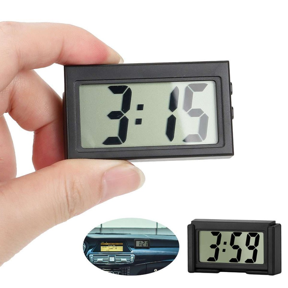 US Car Dashboard Digital Clock Small LED Clock Vehicle Adhesive Mini ...