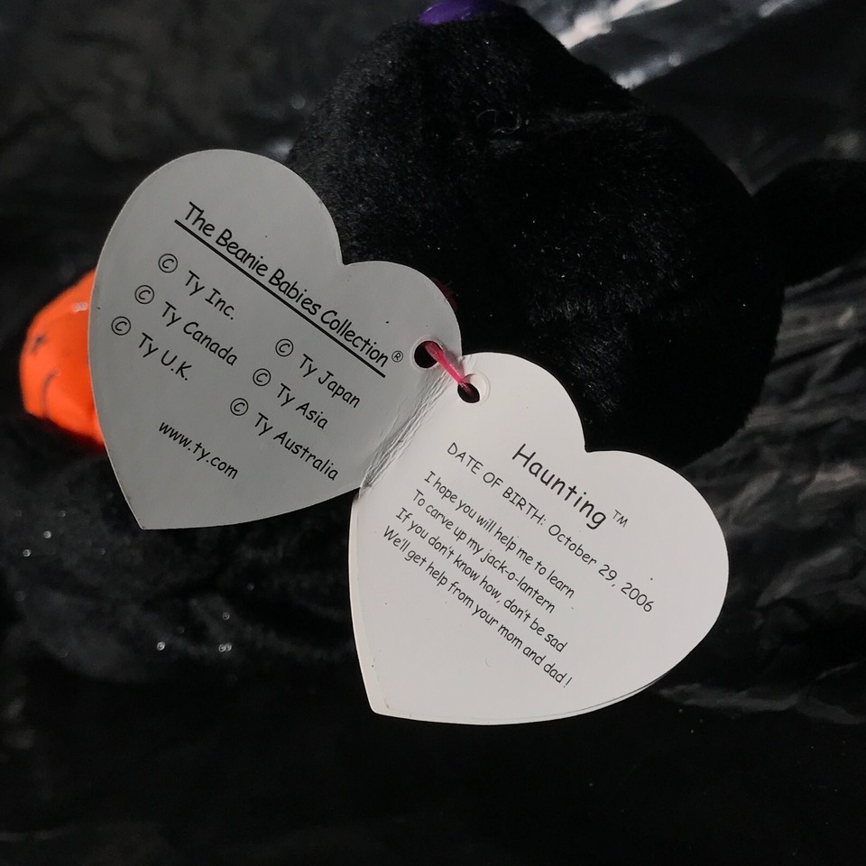 Ty Beanie Baby Haunting Bear Jack o Lantern Beanies Babies 2007 ...
