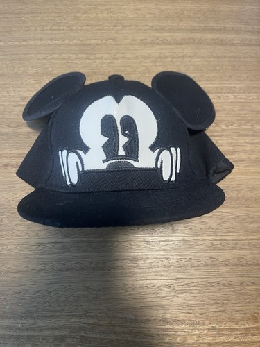 Peeking Mickey Mouse Ears Baseball Cap Hat Snapback Adjustable Black ...