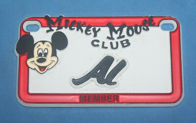 VINTAGE Walt Disney Mickey Mouse Club Al Plastic Name License Plate | eBay