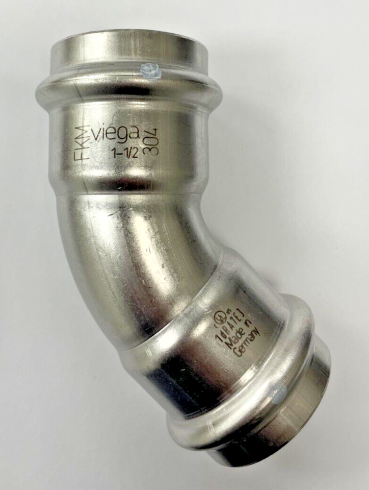 ProPress 85467 1-1/2" 304 Stainless 45° Elbow w/ FKM Seal P x P Open ...