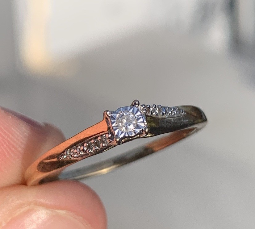 9ct Gold Diamond Solitaire Engagement Ring, 9k 375 | eBay
