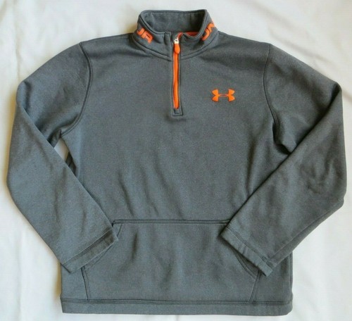 UNDER ARMOUR Pullover Jacket 1/4 half zip Cold Gear Gray Loose Boys YMD ...