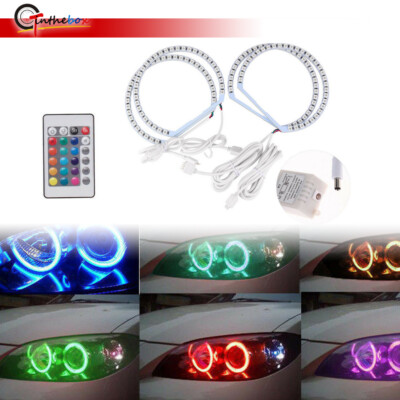 4X RGB LED Angel Eye Lighting Kit w/ Remote For BMW E36 E46 E38 E39 3 5 ...