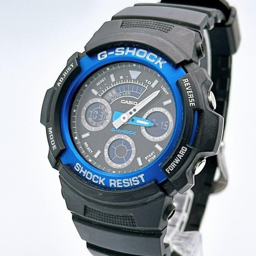 Casio G-SHOCK AW-591 Black Blue Men's Watch Working Properly | eBay