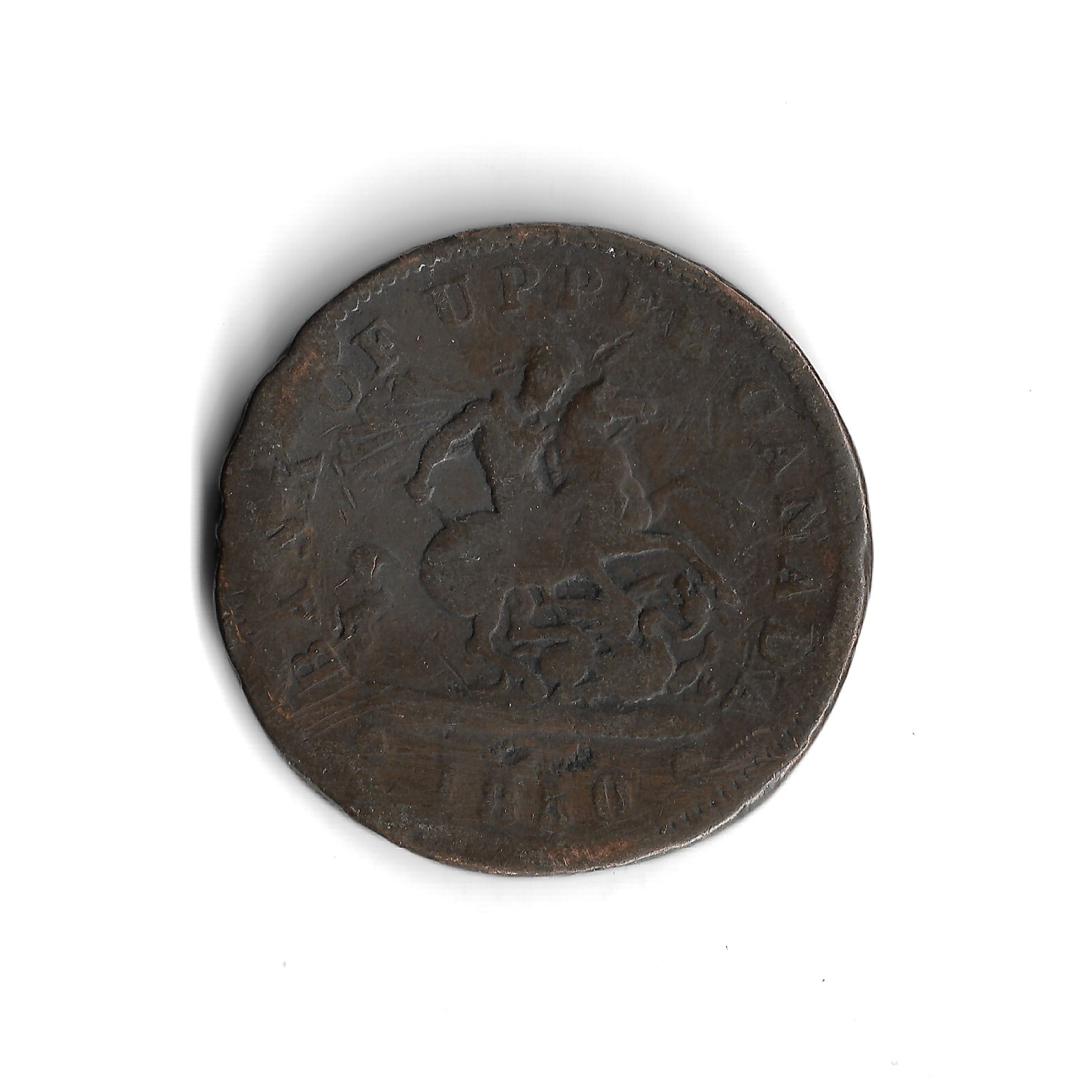 *Scarce* 1850 Bank of Upper Canada One / 1 Penny Coin Token - Mintage ...