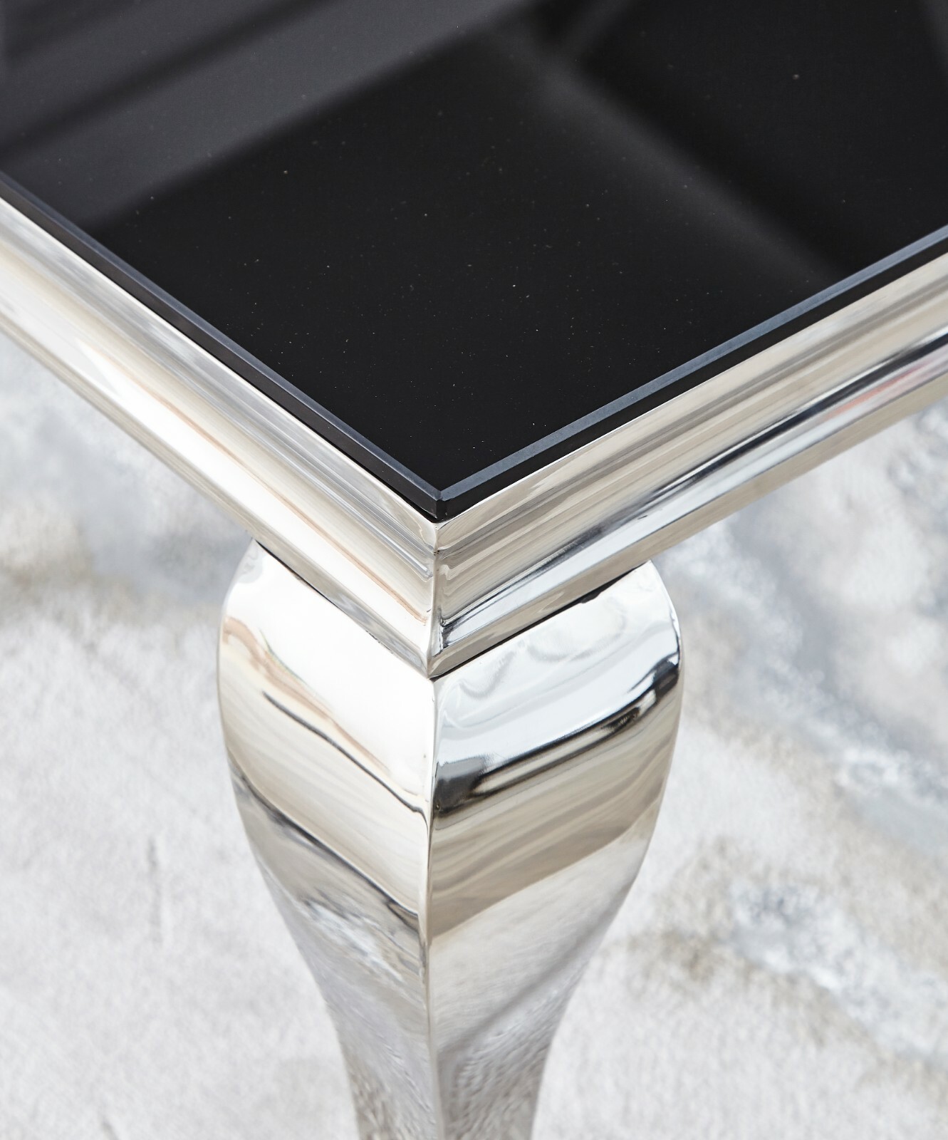 NICHES 100cm Louis Chrome Console Hall Table White Marble, White Black ...