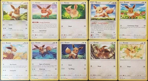 (10x) EEVEE Pokemon Card Collection Set Deck Building NORMAL COLORLESS ...