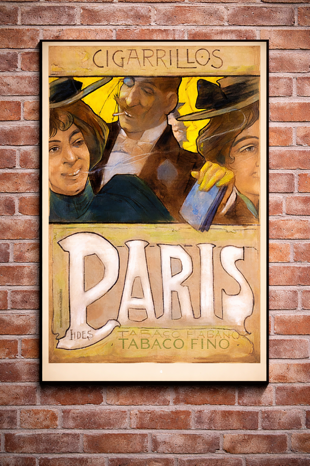 Vintage Paris Cigarillos French Art Nouveau Smoking Poster Wall Art ...