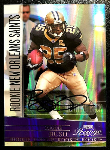 2008 PLAYOFF PRESTIGE REGGIE BUSH ROOKIE REVIEW AUTOGRAPH 1/5 NEW ...
