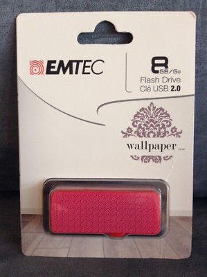 EMTEC 8GB FLASH DRIVE USB 2.0 PINK WALLPAPER - NEW IN PACKAGE | eBay