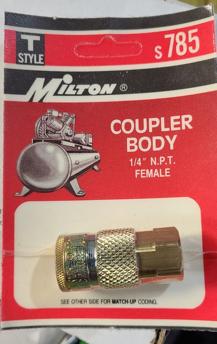 Milton (S-785) 1/4" FNPT Female T-Style Air Compressor Quick Connect ...
