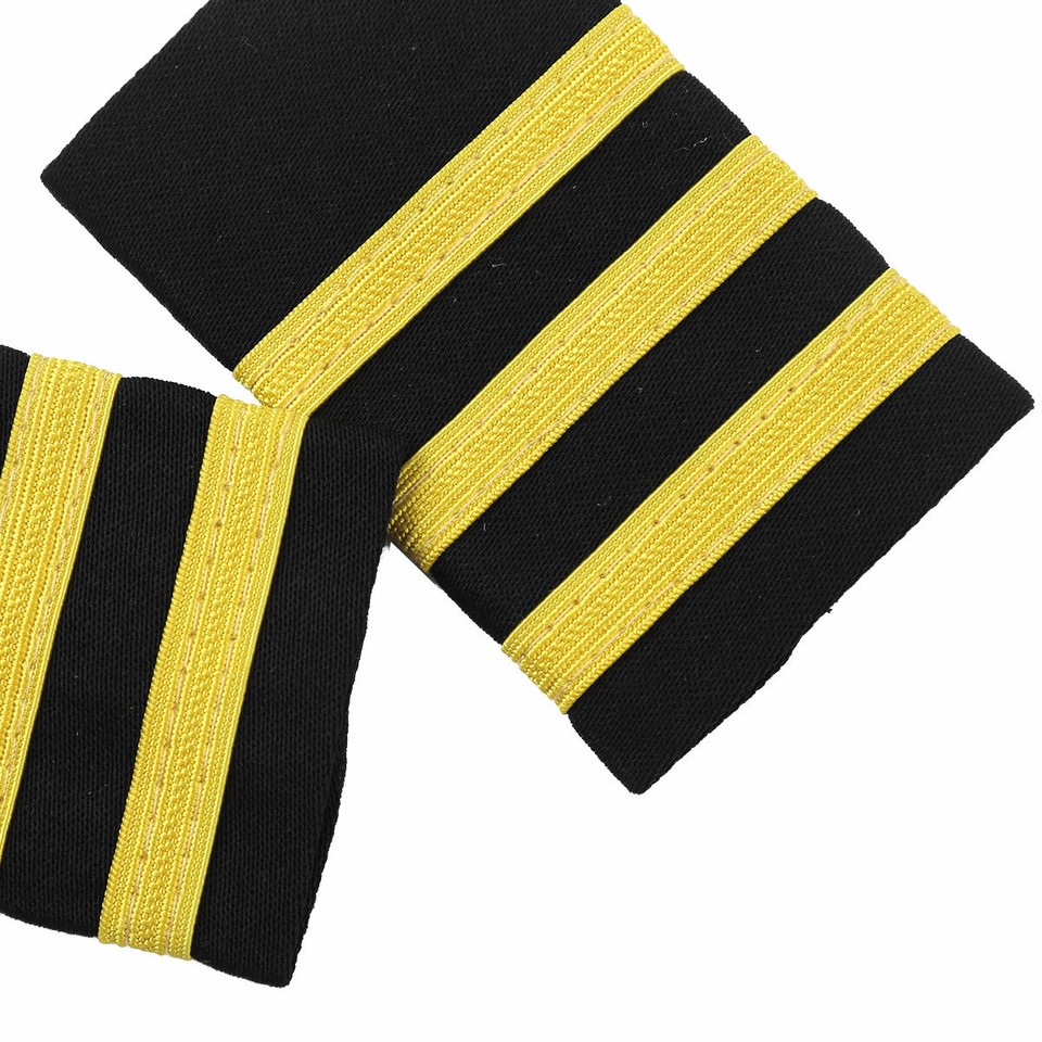 1/2/3/4 Bar Airline Pilot Uniform Epaulets Shoulder Board with Gold ...
