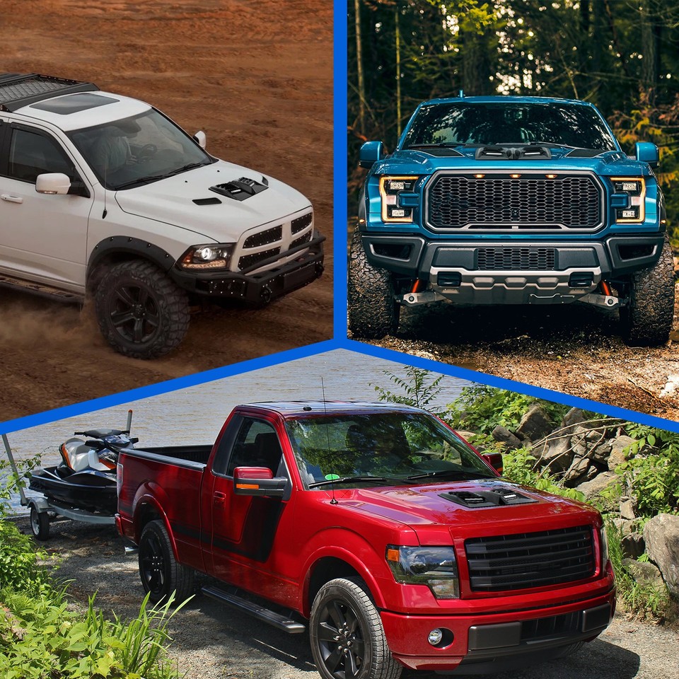 Gloss Black Air Flow Intake Hood Scoop Vent Bonnet Cover Decor For ...