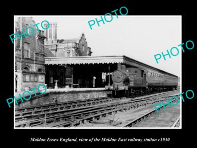 OLD POSTCARD SIZE PHOTO MALDON ESSEX ENGLAND THE M/E RAILWAY STATION ...