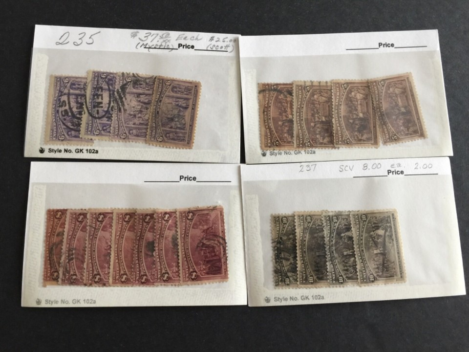 US STAMPS SC# 230-238, 285-290 Columbian & Trans-Mississippi Stamps ...