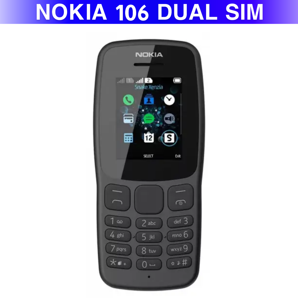 New Nokia 106 - DUAL SIM (2018) Unlocked - Blue 1.8" Screen 2G Mobile ...