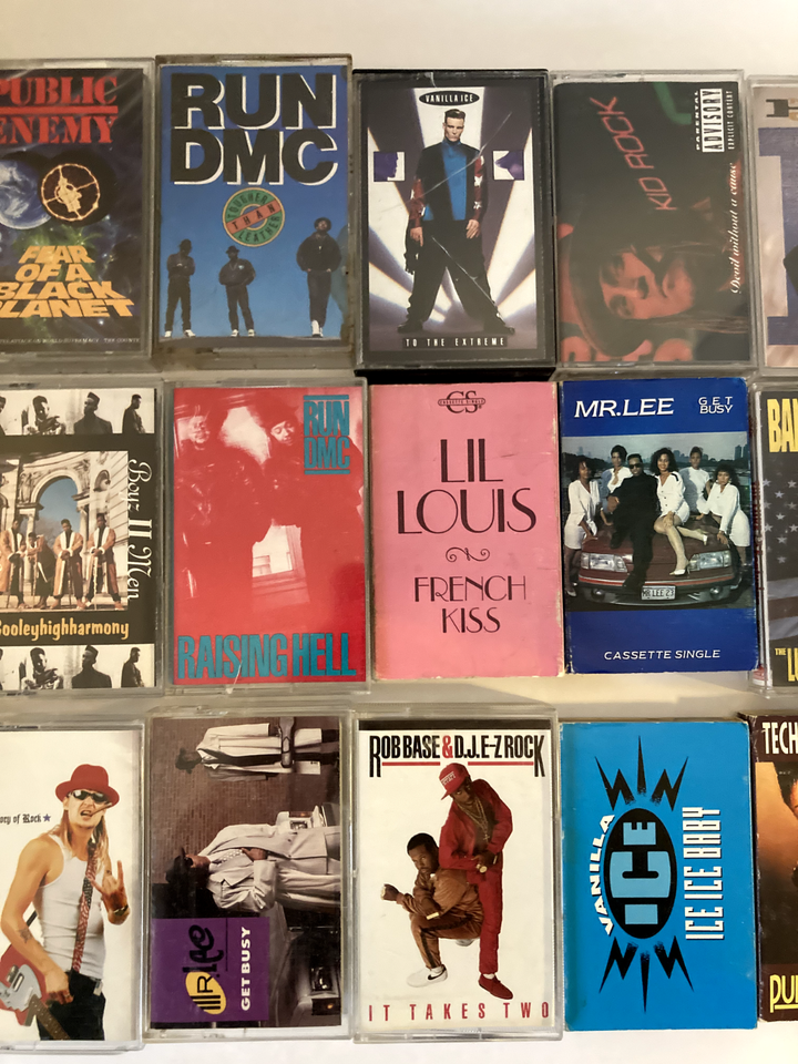 Lot of 19 Hip Hop Cassette Tapes - 2 Live Crew Ice-T Run D.M.C. Public ...