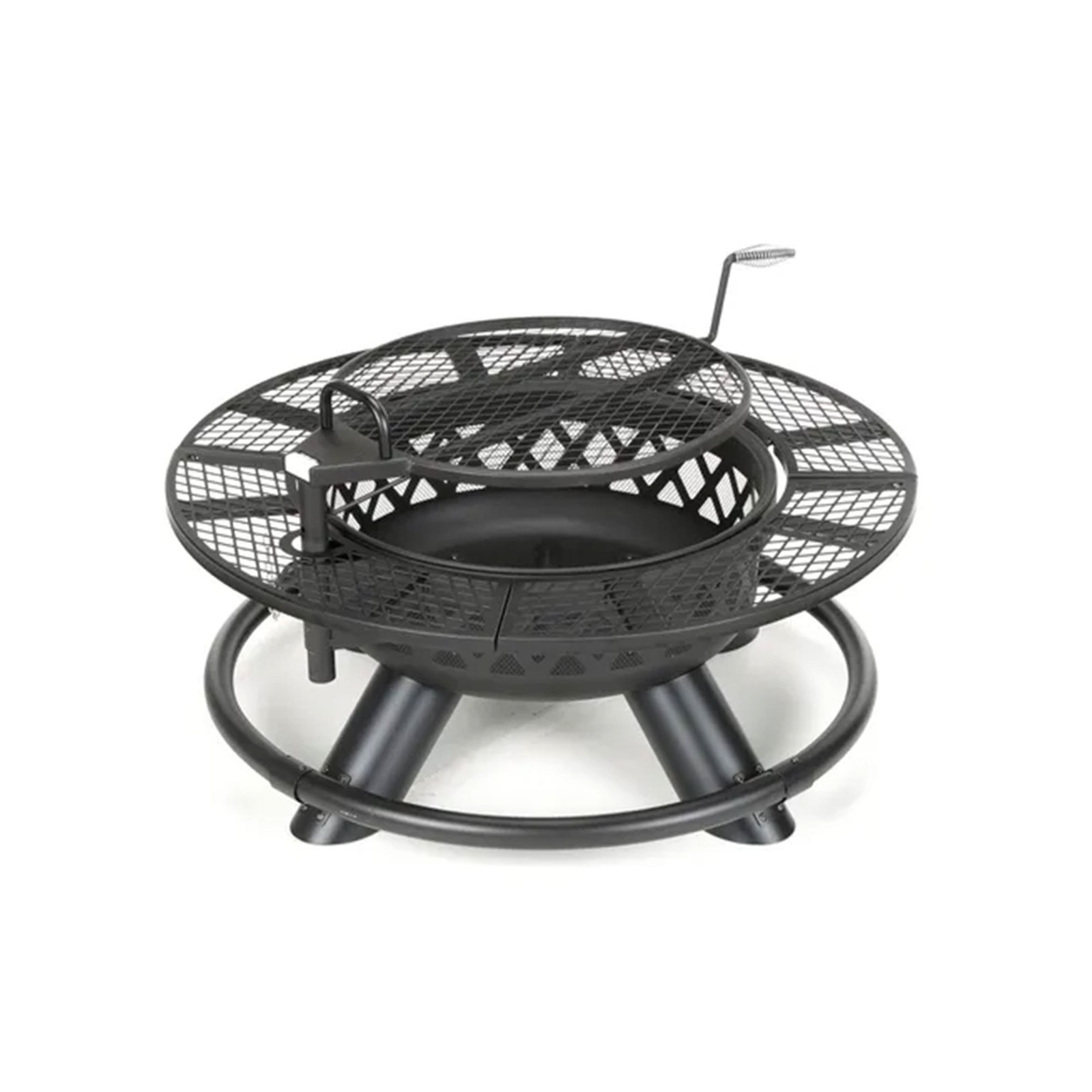 Big Horn 47 Inch Ranch Heavy Duty Deep Bowl Fire Pit with Grill and ...