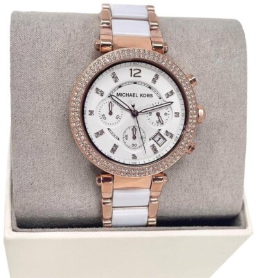 New Michael Kors MK5774 Parker Chronograp Two Tone Stainless Steel ...