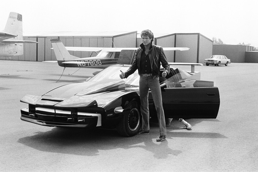KNIGHT RIDER DAVID HASSELHOFF PRIVATE PLANE TRANS AM CAR KITT 24x36 ...