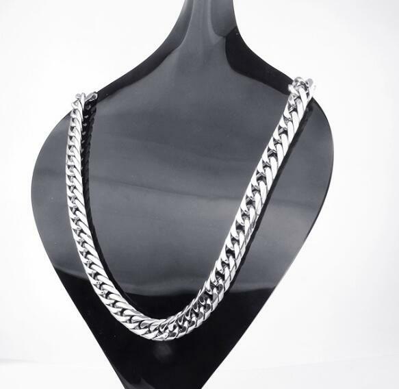 316L stainless steel Necklace Strong Curb Chain For Mens Women 9mm 24 ...