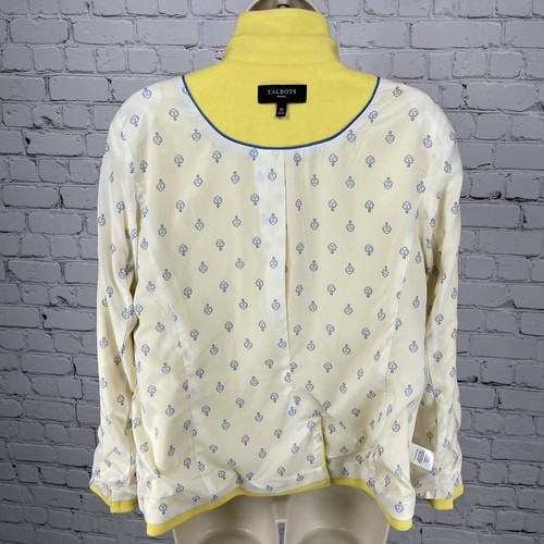 Talbots Yellow 100% Cotton 2 Gold Button Vented Notch Blazer Jacket ...