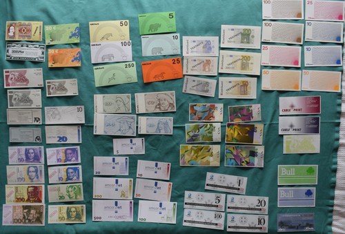 Various Specimen, Test, Notgeld, Sample Currency Banknotes. AT&T, NCR ...