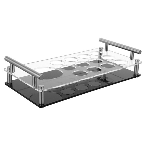 Acrylic Shot Glass Serving Tray Mug Stand Holder Cup Drainer Glasses ...