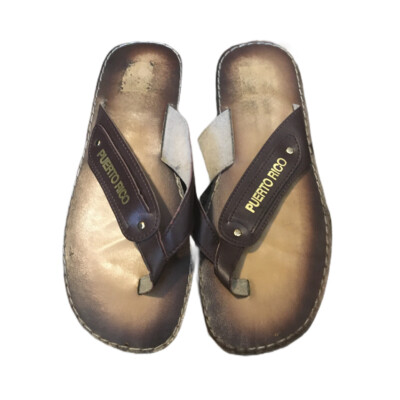 Puerto Rico Brown Leather Thong Sandals Womans Size 39 | eBay