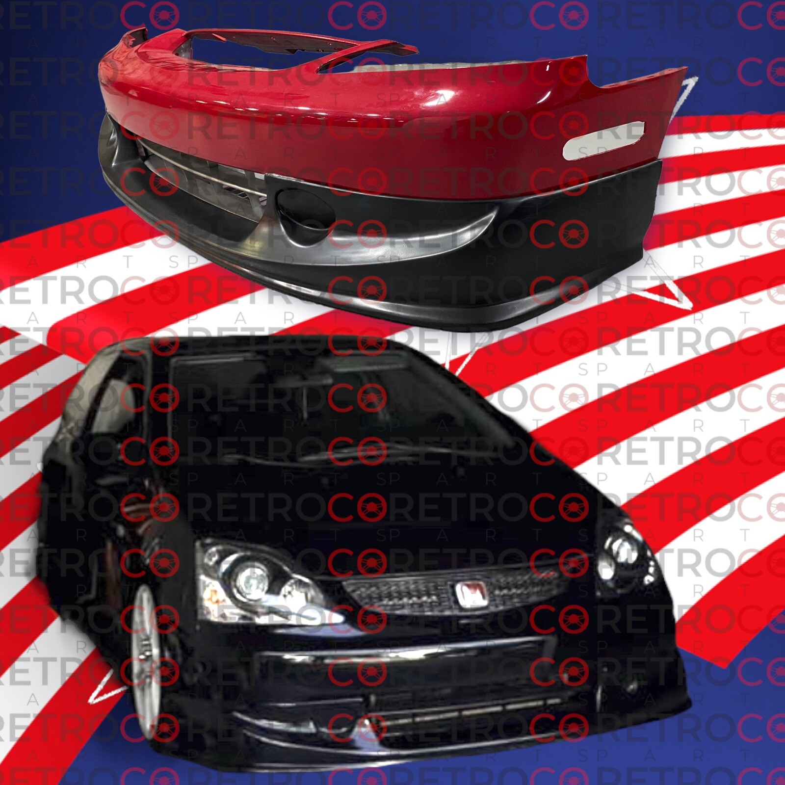 For HONDA 7th GEN CIVIC EP3 SI TYPER FRONT Lip Plastic 02 06 USDM US ...