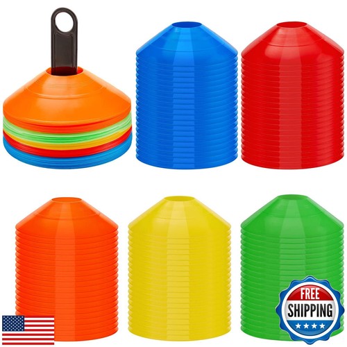 Set of 100 Soccer Cones Disc Cones Soccer Agility Cones Sports Training ...