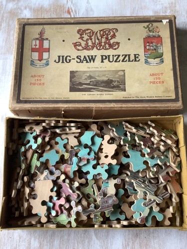 Wooden Jig Saw Puzzle GWR Great Western Railway Cornish Riviera Loco ...