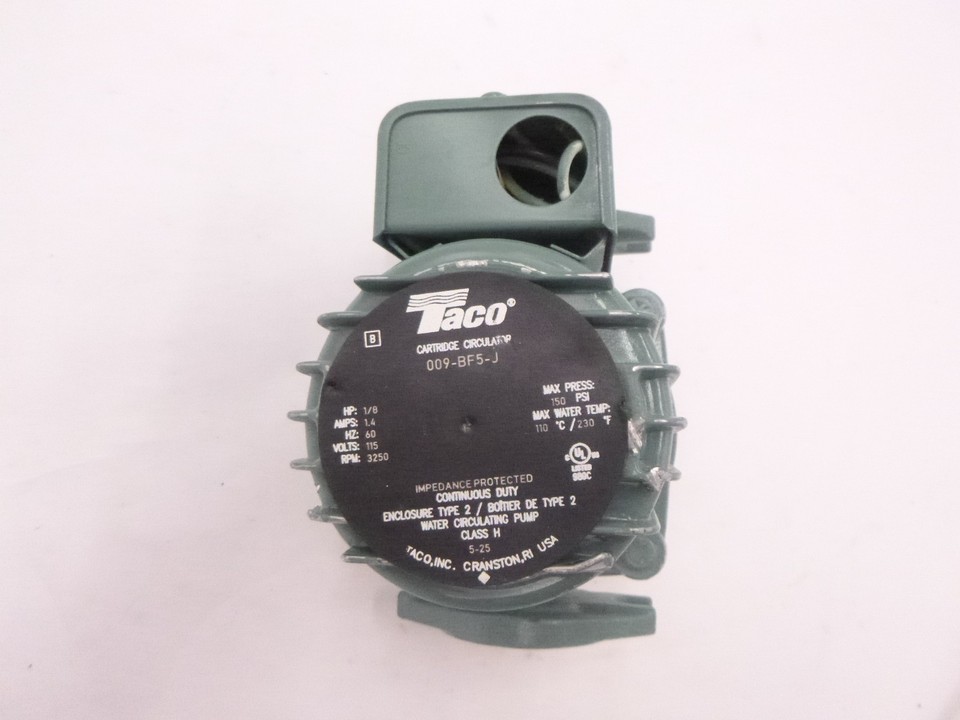 Taco 009-BF5-J Cast Iron Circulating Pump 1/8HP 1.4A 60Hz 115V 3250RPM ...