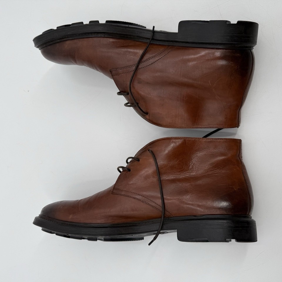 To Boot New York Adam Derrick Brown Leather Ankle Boots Lace Up Mens ...