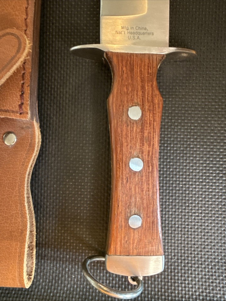 Blackie Collins James Bowie Knife W/ Leather Belt Carry Sheath 11" (3D ...