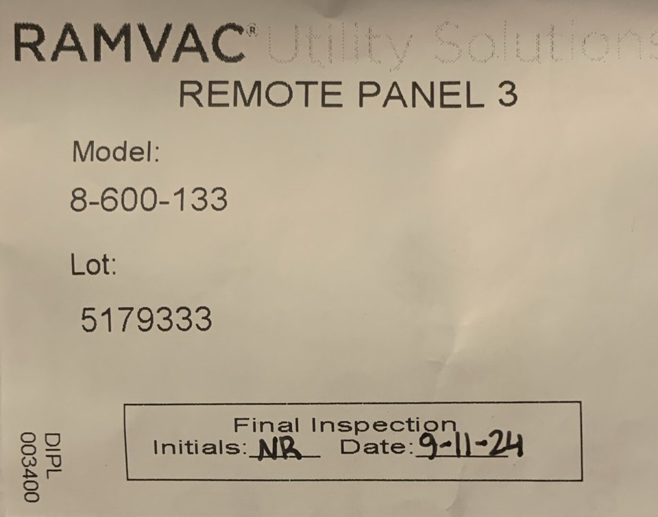 New OEM RamVac 3 switch low voltage control panel | eBay