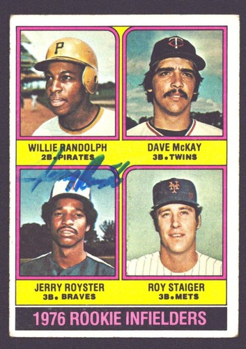 JERRY ROYSTER 1976 Topps #592 RC AUTOGRAPH BRAVES Auto Signed Dodgers ...