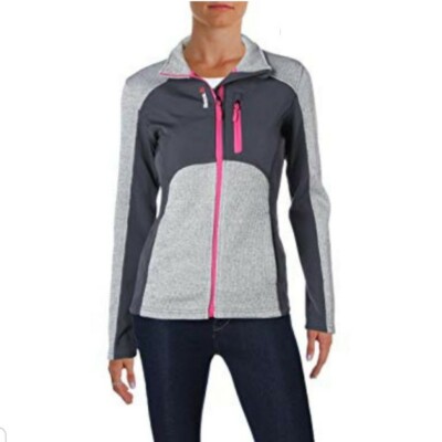 Reebok fleece jacket gray zip up jacket size M | eBay