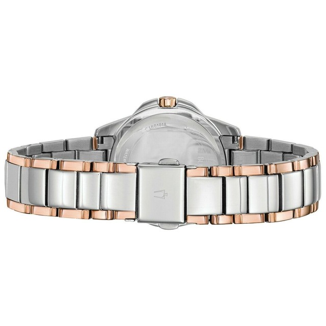 Bulova 98P134 32mm Analog Stainless Steel with Diamonds Woman's Wrist ...