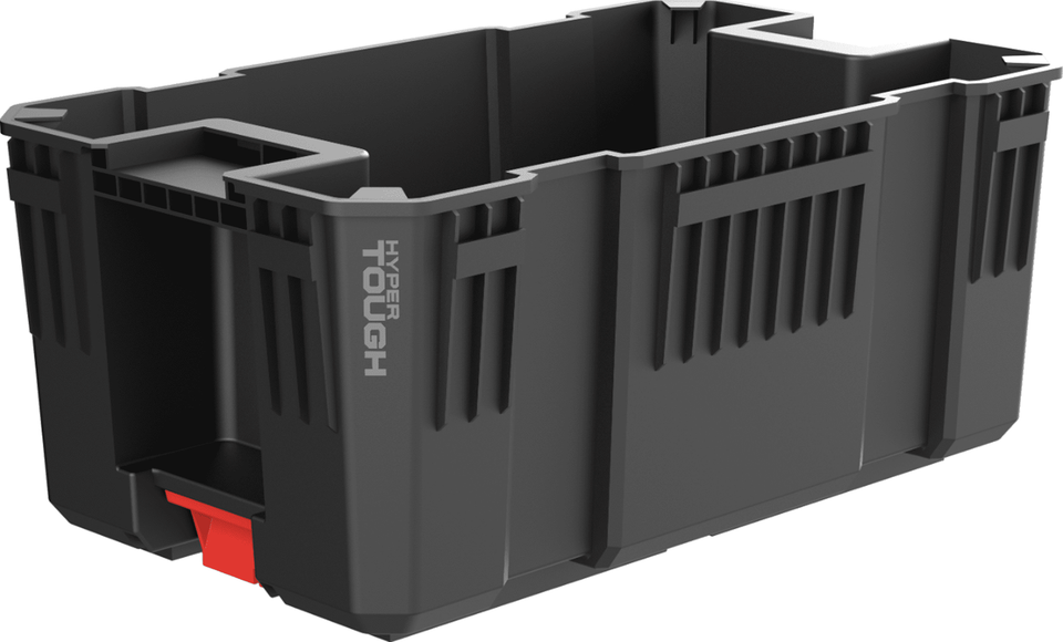 Hyper Tough Hyper Stack Interlocking Storage Crate, Black, Stackable ...