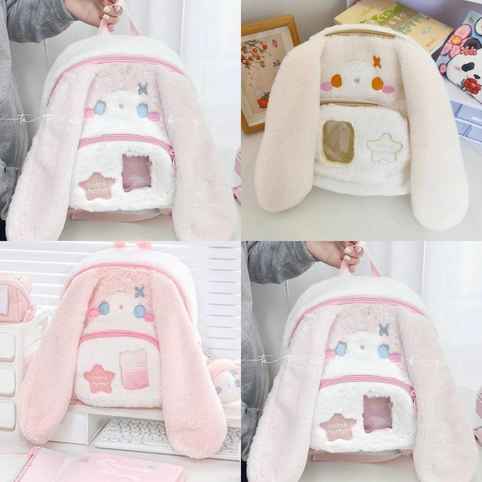 Plush Cartoon Double Drooping Ear Rabbit Shoulder Bapa For Kids With ...